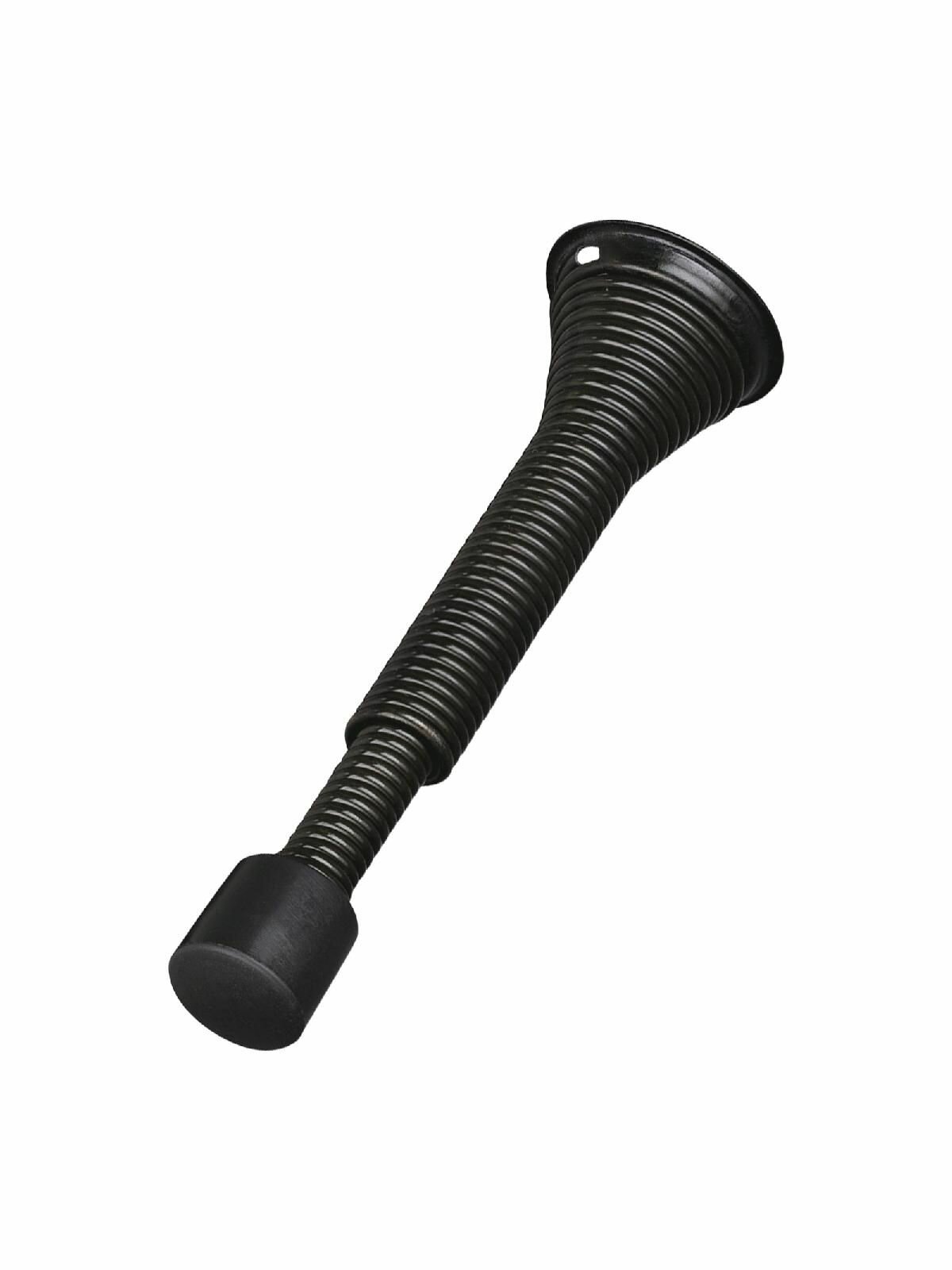 Регулируемый пружинный дверной упор из качественной стали - черный