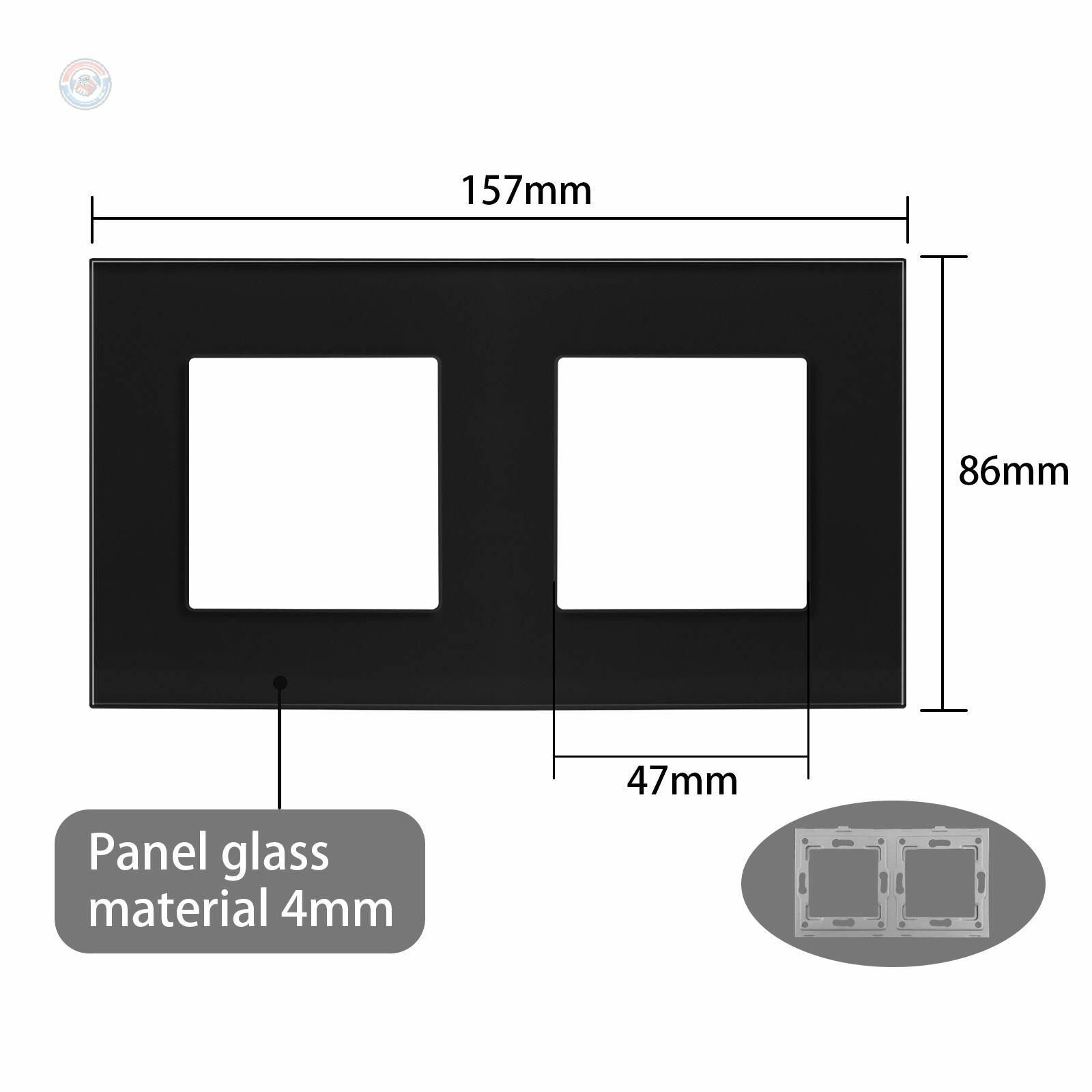 Стеклянная лицевая панель для розетки и выключателя, рамка из закалённого стекла 4 мм, универсальная установка горизонтально и вертикально, стильный аксессуар для современного интерьера