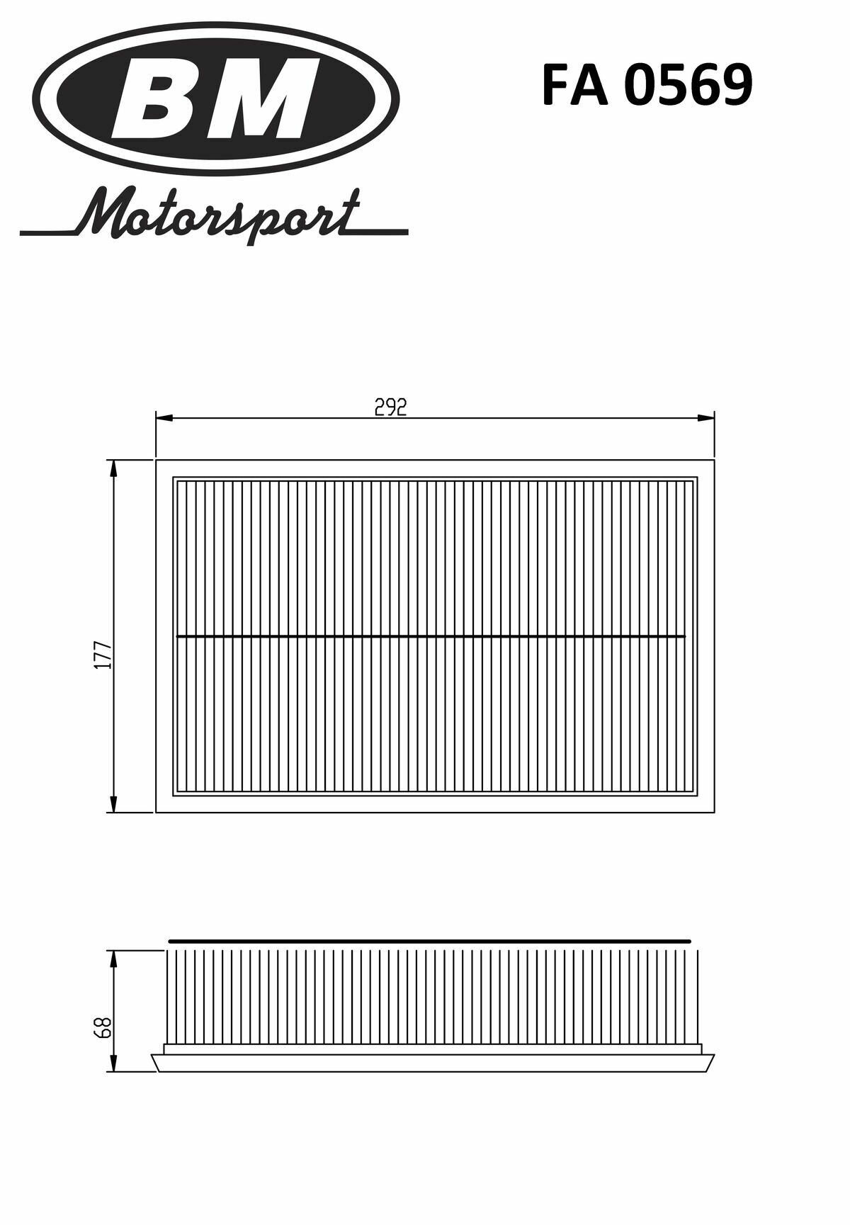 Фильтр Возд. audi A3/Vw Golf/Seat Leon 1.6D/2.0D/1.8T 12-(Bm Fa0569)
