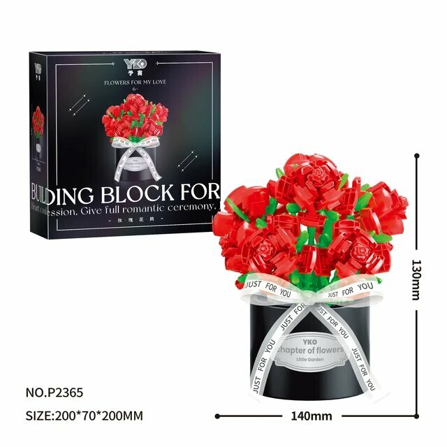 Букет Цветок Кирпичи Конструктор Набор Микро Строительные Блоки Детская Игрушка Взрослые Частицы Строительный Блок Мини Игрушка Украшения Дом