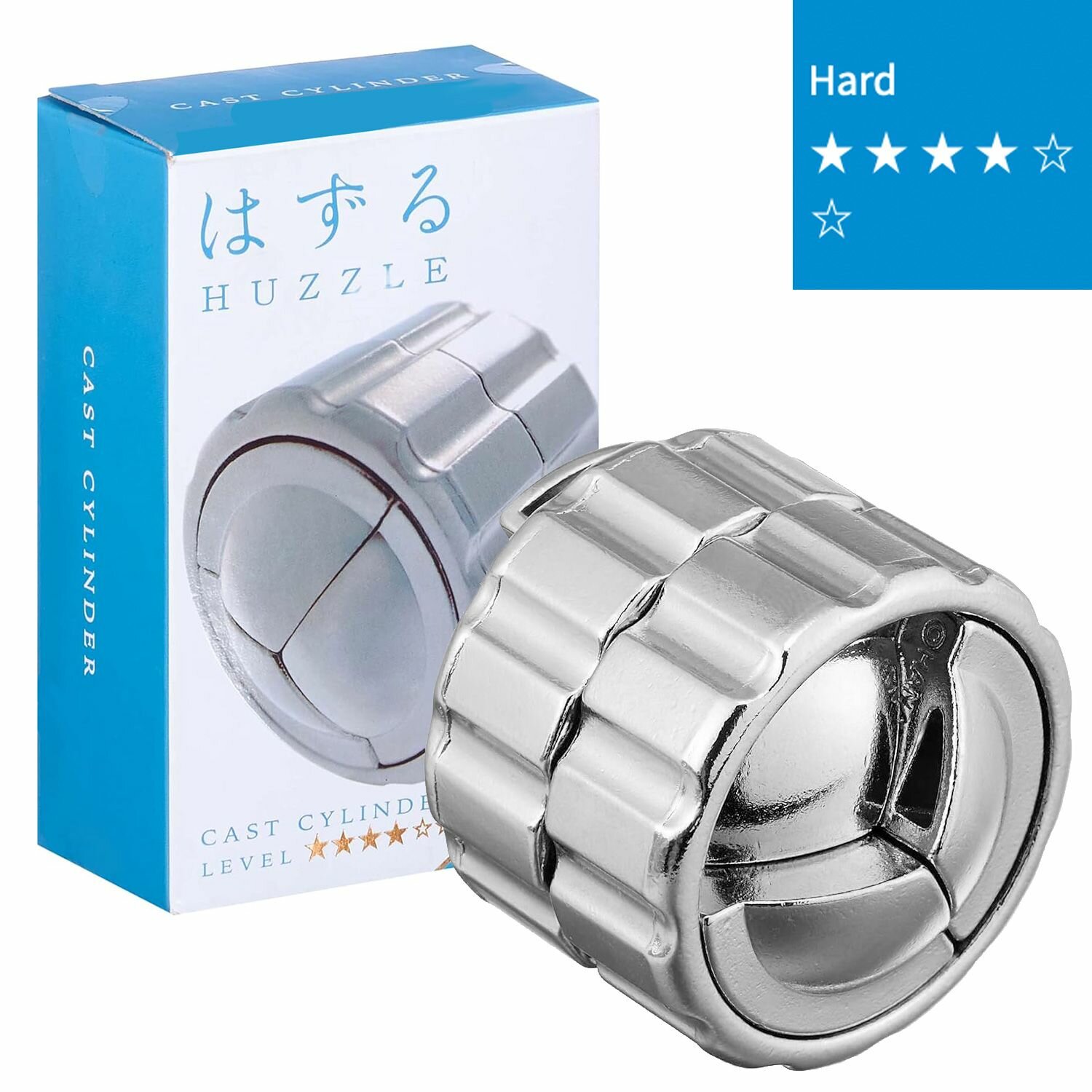 Головоломка металлический цилиндр с секретом, замок Hanayama Цилиндр 4*, интересная игрушка-головоломка для детей и взрослых, уровень сложности 4 из 6