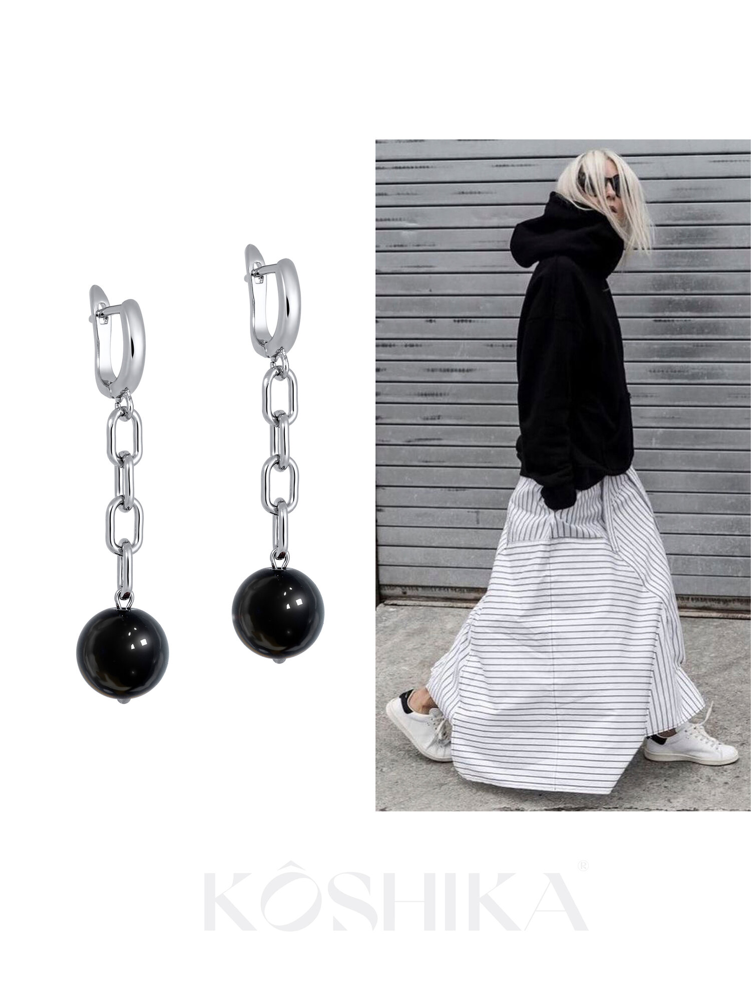 Серьги, агат