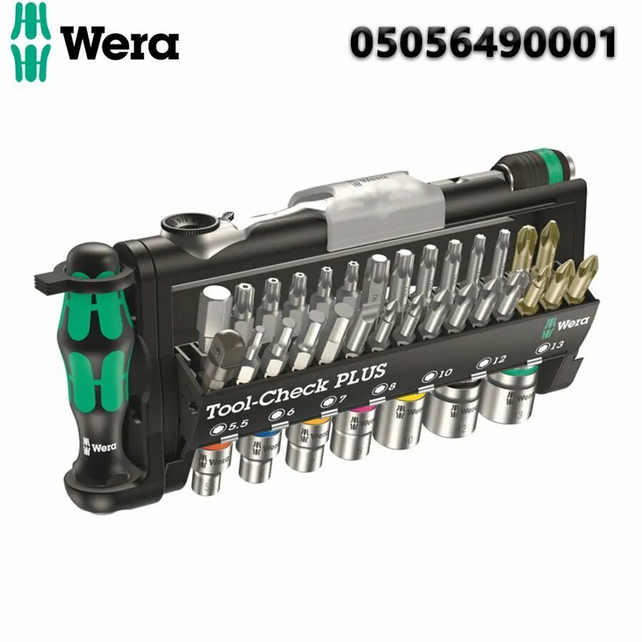 WERA 05056490001 Tool-Check PLUS 39 в 1 храповиком отвертка с набором бит