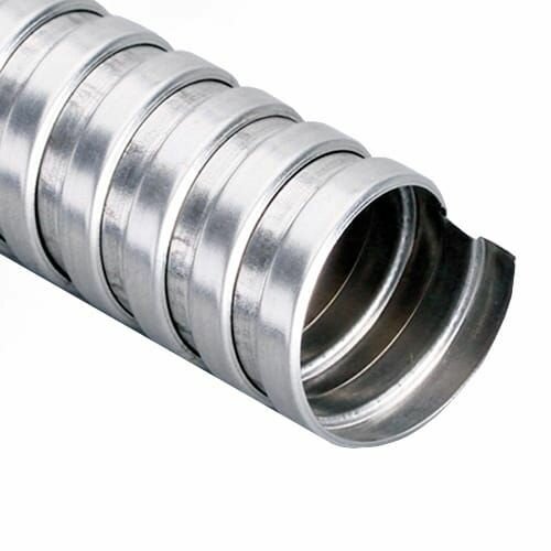 Металлорукав Р3-Ц-Х (диаметр 15 мм) серый, с протяжкой, бухта по 100м UPLAST