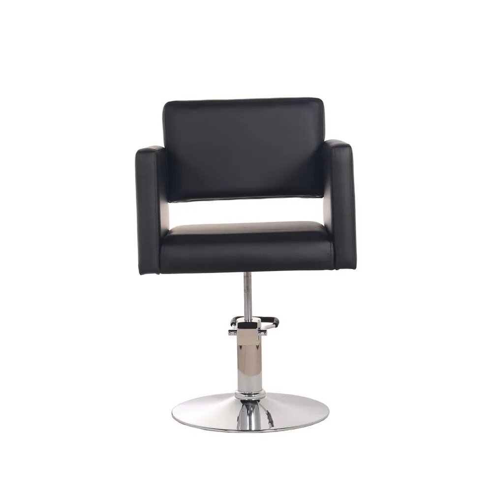 Парикмахерское кресло "Кубик II", цвет - черный, основание - диск, высокий