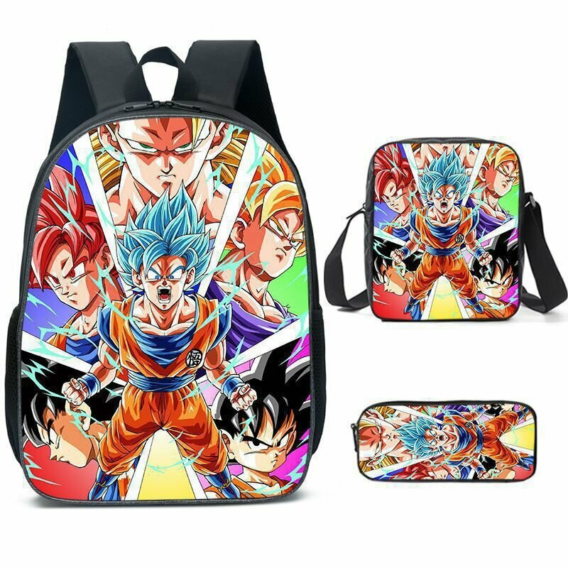 Новый рюкзак Amazon с рисунком Dragon Ball, школьная сумка для начальной и средней школы, сумка-карандаш, набор из трех предметов