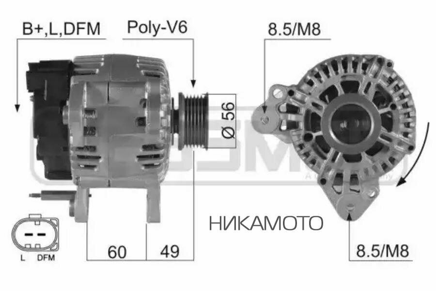ERA 210496 Генератор SKODA OCTAVIA 1.6/1.8T 97- 110А