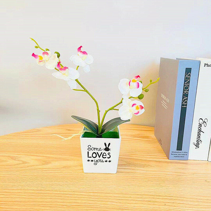 Silk phalaenopsis aphrodite with artistic craftsmanship for housewarming and event centerpiece white