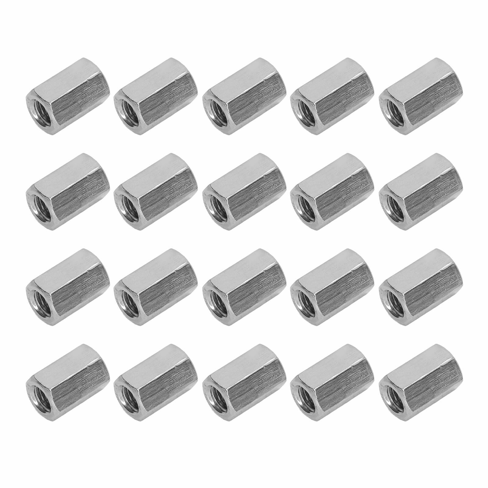20 шт. шестигранные соединительные гайки из нержавеющей стали 304, резьбовой стержень, соединительная гайка для болтов, шпилек, винтов