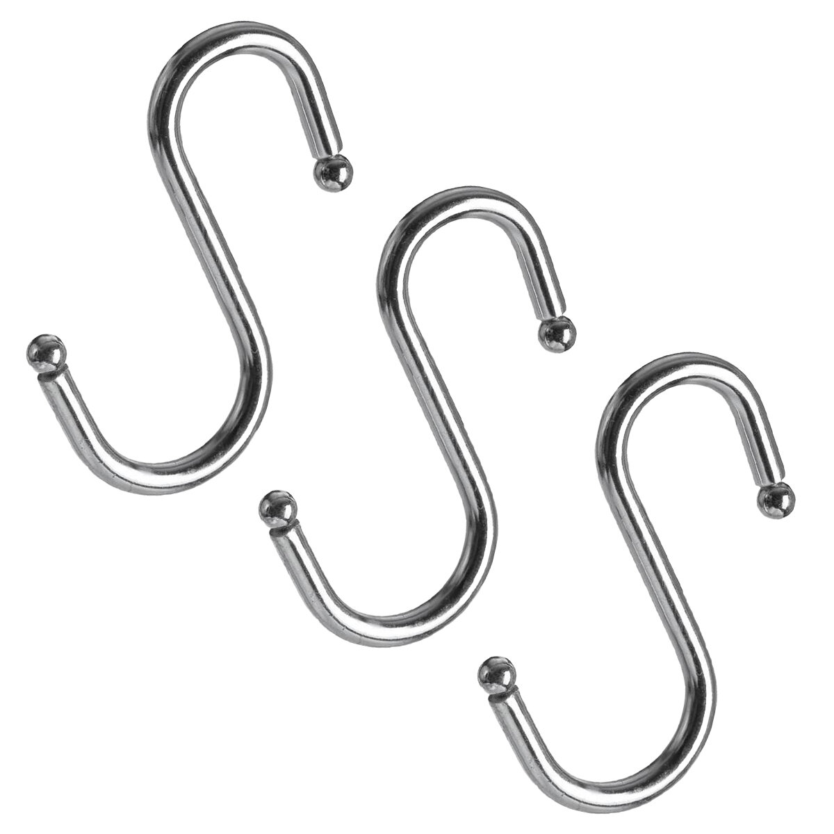 Крючок на рейлинг с стальным шариком (набор 3 шт). Цвет хром