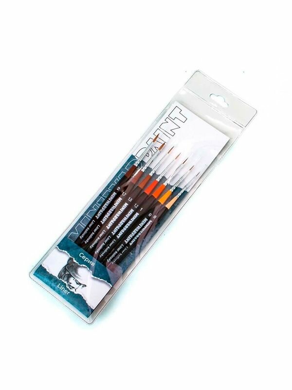 Кисти MiniWarPaint набор "Серия Liner" в пакете (7 кистей)