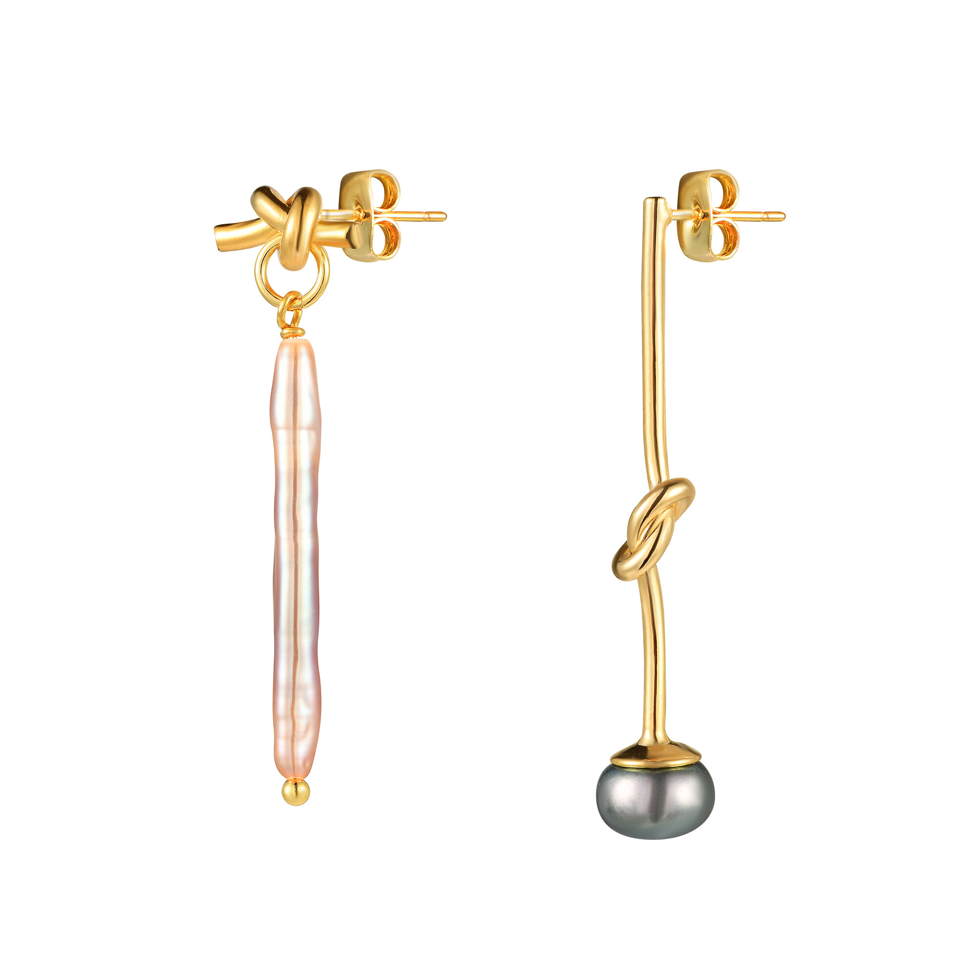 Серьги пусеты, жемчуг пресноводный культивированный