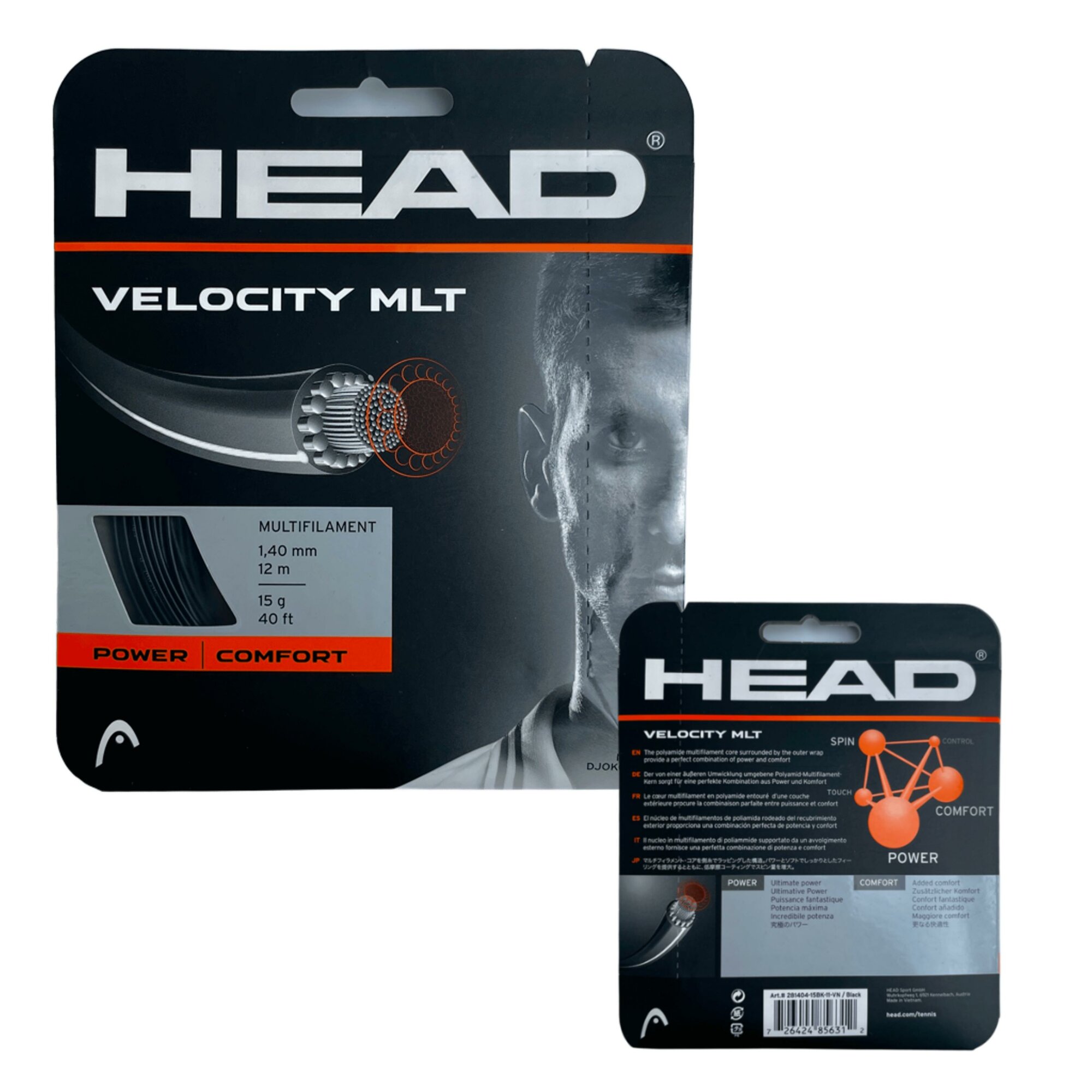 Струна теннисная Head Velocity MLT 12m 1,4mm black