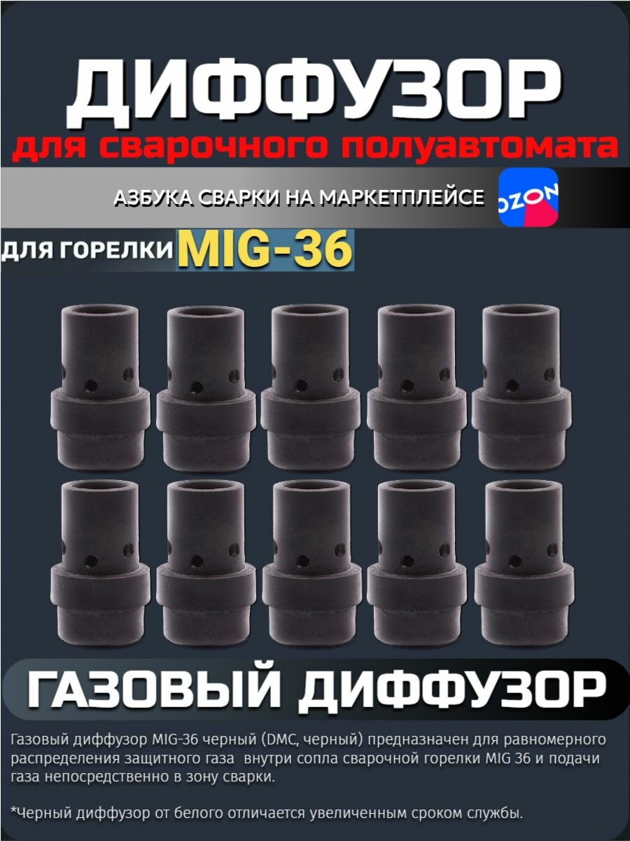 Диффузор газовый пластиковый для полуавтомата (MIG 36) (10 шт)