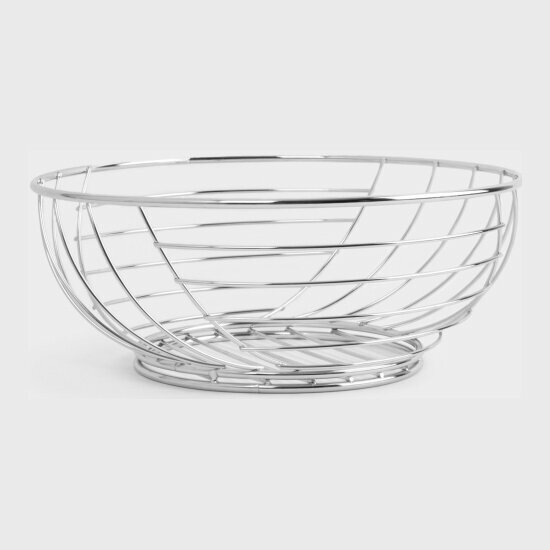 Корзина для фруктов Anna Lafarg Spin Полосы 27 см, металл, серебристый (ANLAF-XIAO0-01)
