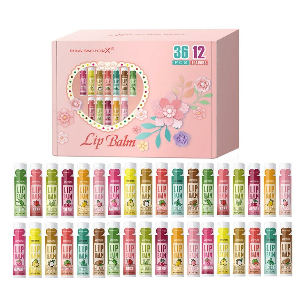 Набор из 60 натуральных бальзамов для губ BaYuYPOO с маслом ши и витамином Е - увлажняющий уход за губами, тюбики дорожного размера для сухих/потрескавшихся губ, для всех сезонов, по 5 г каждый (разные ароматы)