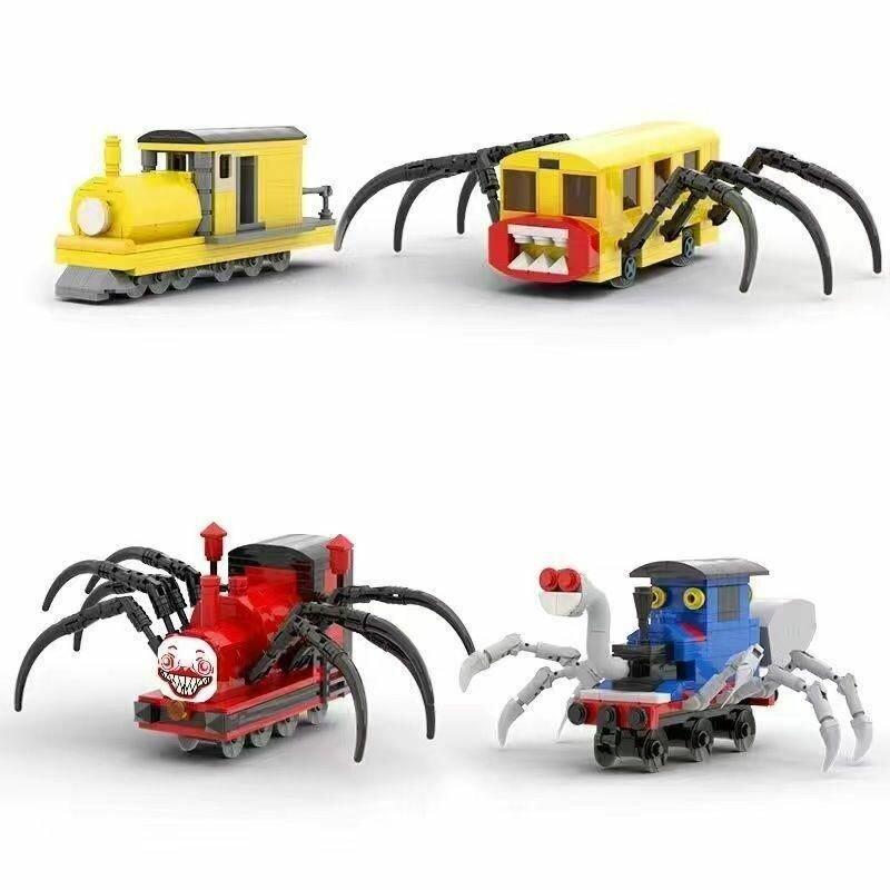 Конструктор Детские игрушки Choo-Choo Charles-4 шт, Совместим с лего, Поезд Чу чу Чарльз / подарок / игрушки для девочек, для мальчиков