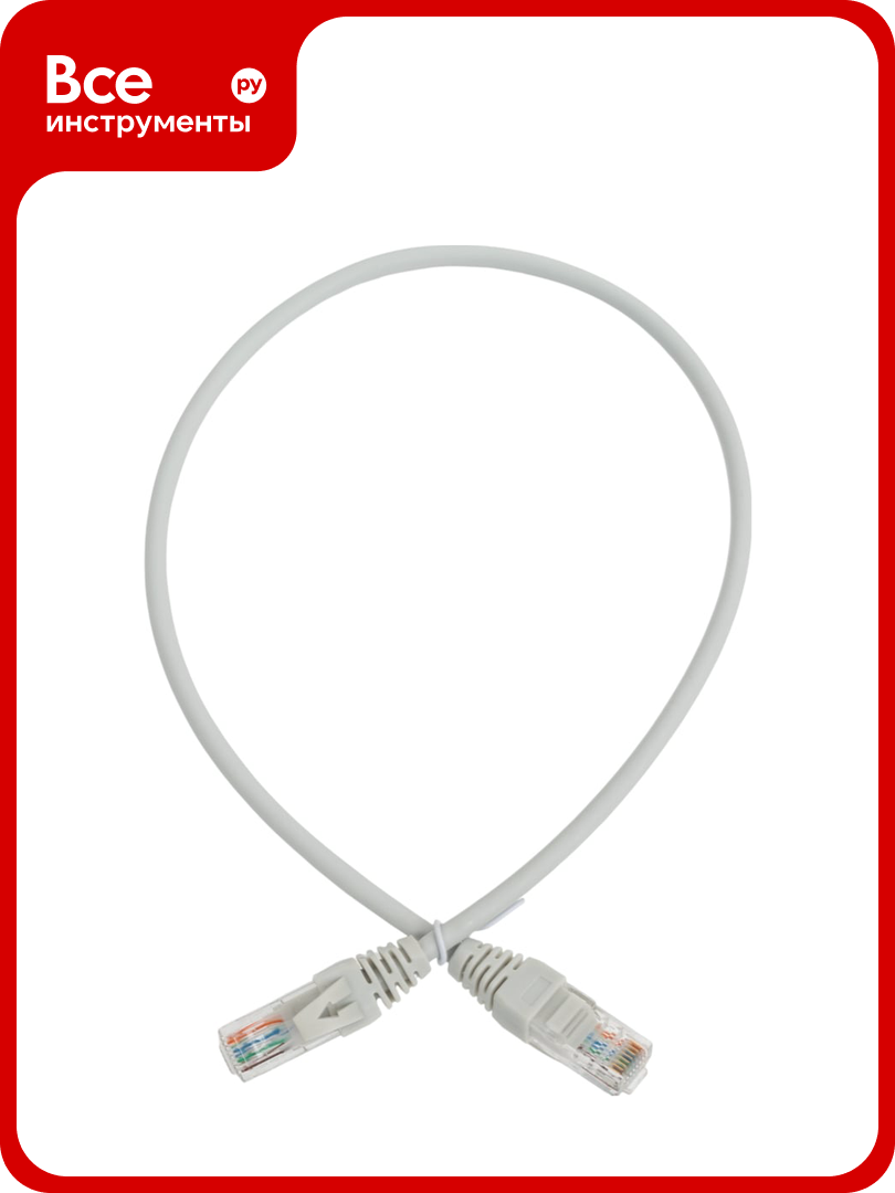 Патч-корд NTSS 2хRJ45/8P8C, T568B UTP, 5e категория, литой, 0.5 метра, LSZH, серый NTSS-PC-UTP-RJ45-.5-LSZH-GY