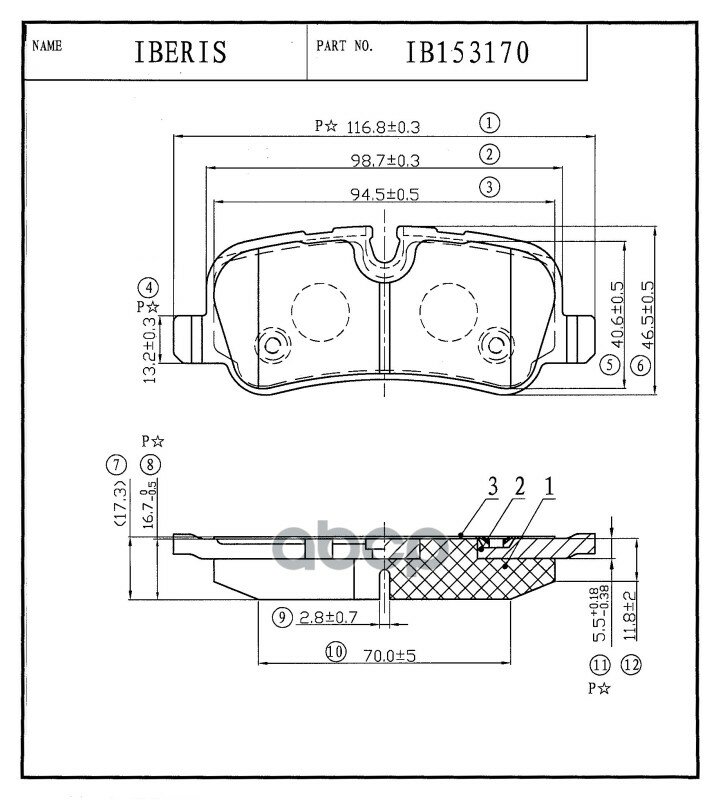 Колодки тормозные задние К-Т LAND ROVER DISCOVERY III, IV (L319) -17, RANGE ROVER III (L322) -12 IBERIS арт. IB153170