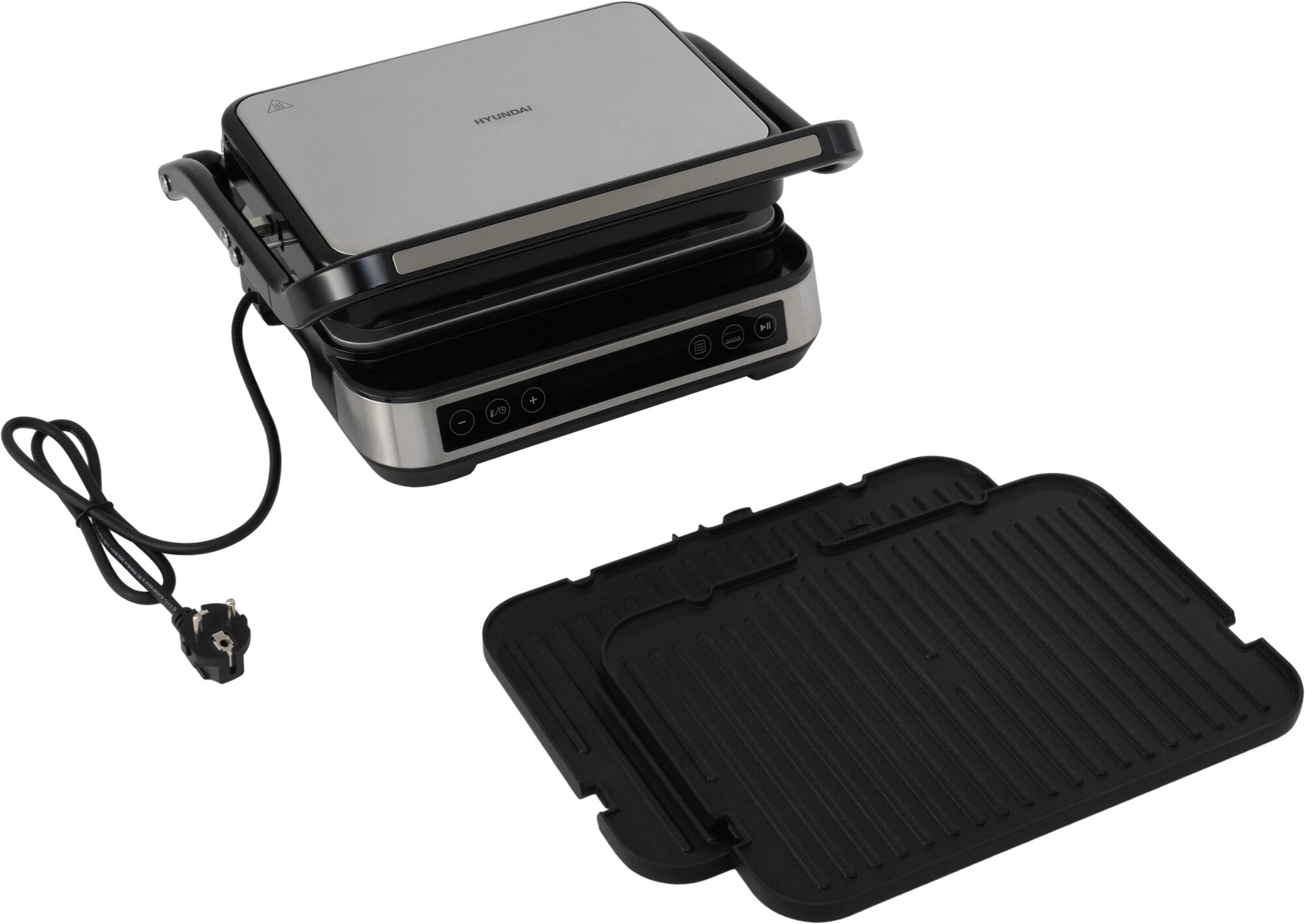 Электрогриль Hyundai HYG-5020 серебристый/черный