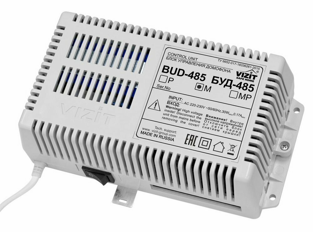 БУД-485М Блок управления и питания домофона серии 300/400 Емкость 400 абонентов (220В) RS-485