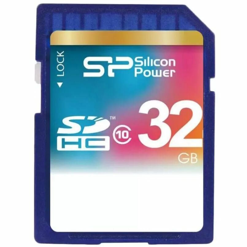 Карта памяти Silicon Power SP032GBSDH010V10 (SP032GBSDH010V10) - SDHC, Class 10, чтение - 40 Мбайт/сек, запись - 40 Мбайт/сек