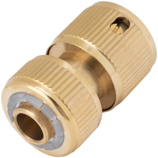Соединитель Palisad латунный , быстросъемный для шланга 1/2, аквастоп 66240