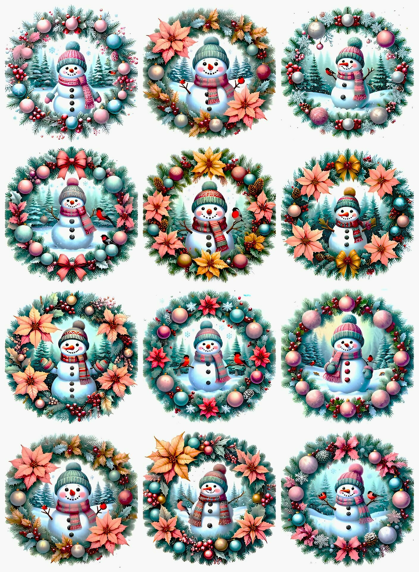 Водорастворимая картинка для мыла "Снеговик" А4