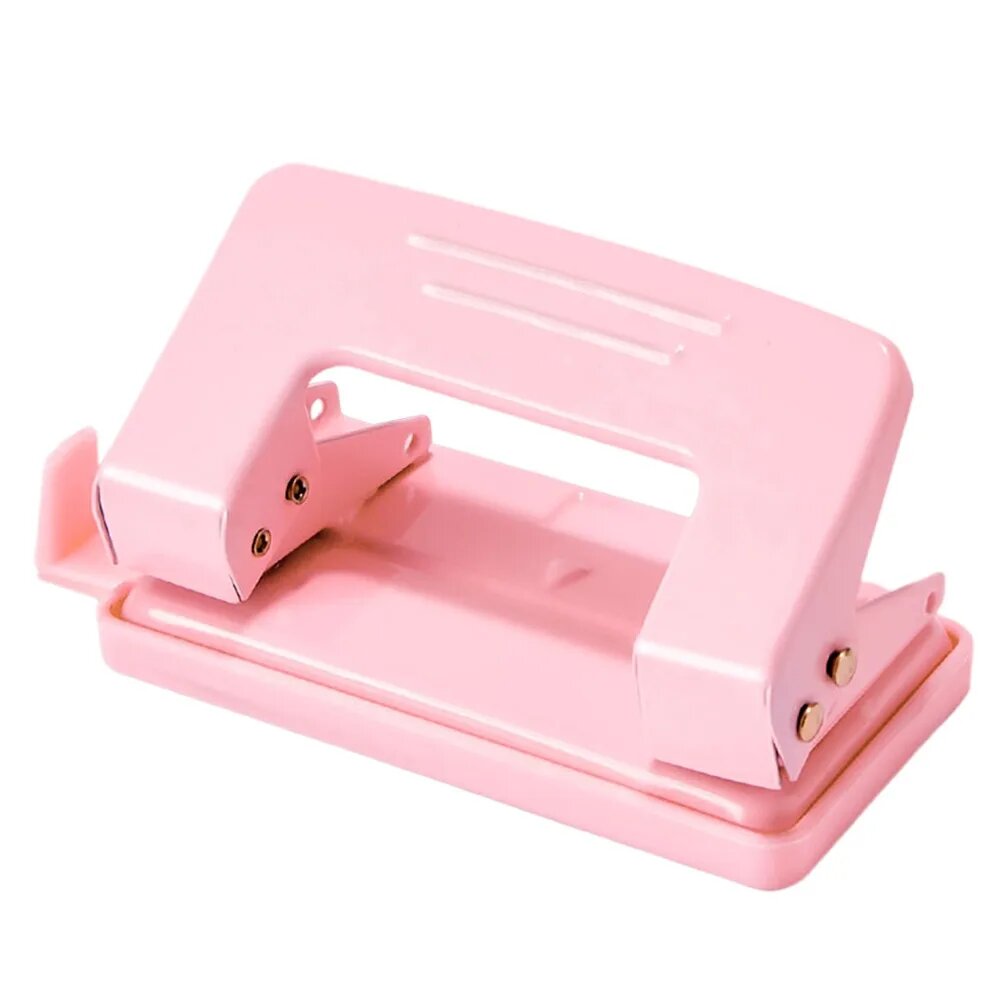 Металлический дырокол Double Holes Puncher Розовый, Pink