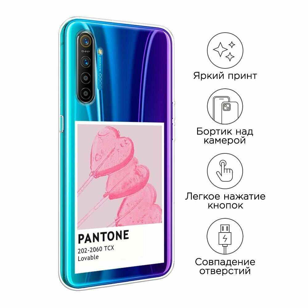 Чехол на Realme XT / Реалми XT с принтом "Pantone Lovable 2 - 14 февраля", прозрачный — фото 1