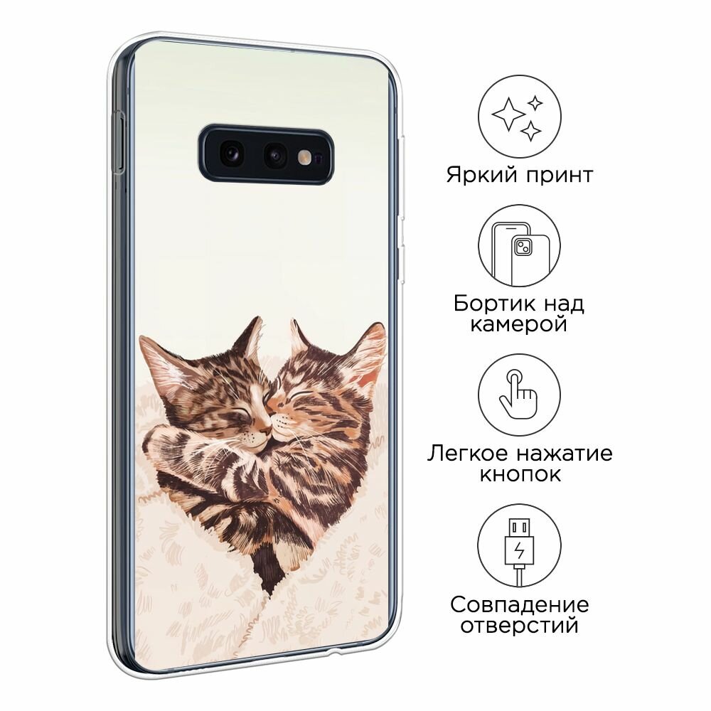 Чехол на Samsung Galaxy S10E / Самсунг Галакси S10E с принтом "Влюбленные котейки - 14 февраля" — фото 1