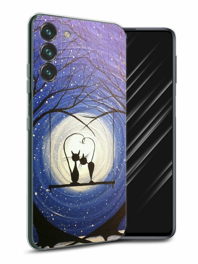 Чехол на Samsung Galaxy S22 / Самсунг Галакси S22 с принтом Влюбленные котики 10