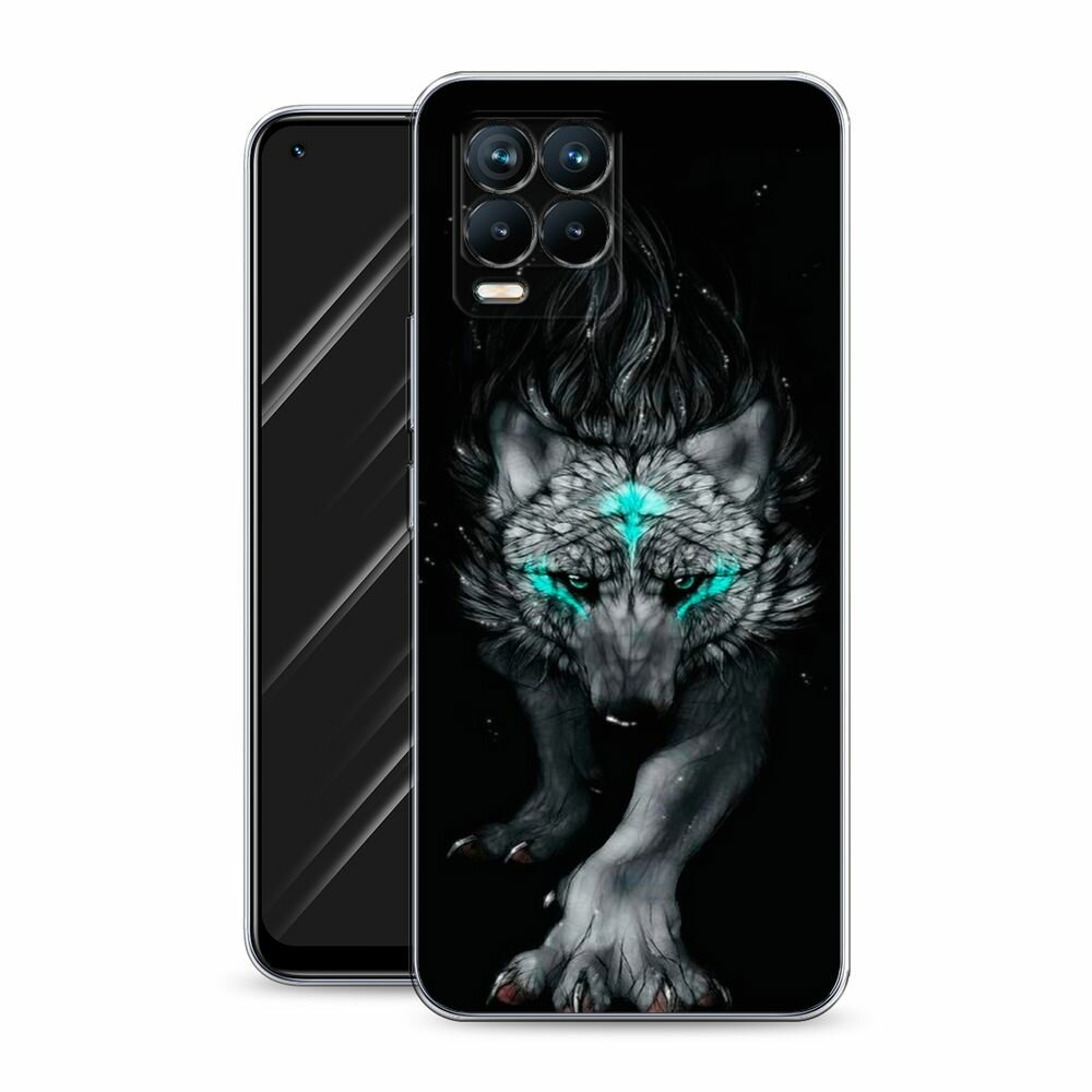 Чехол на Realme 8/8 Pro / Реалми 8/8 Про с принтом "Крадущийся волк" — фото 1