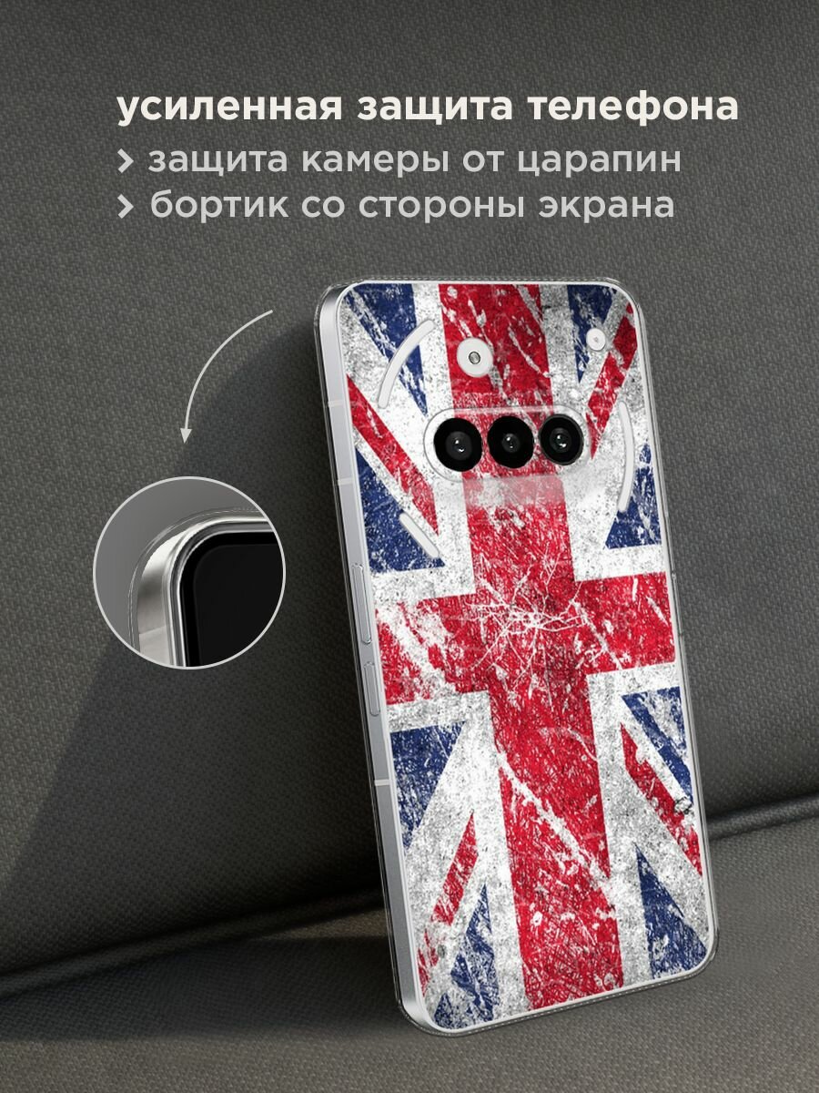 Чехол на Nothing Phone 3a / Нотинг Фон 3а с принтом "Флаг британский" — фото 1