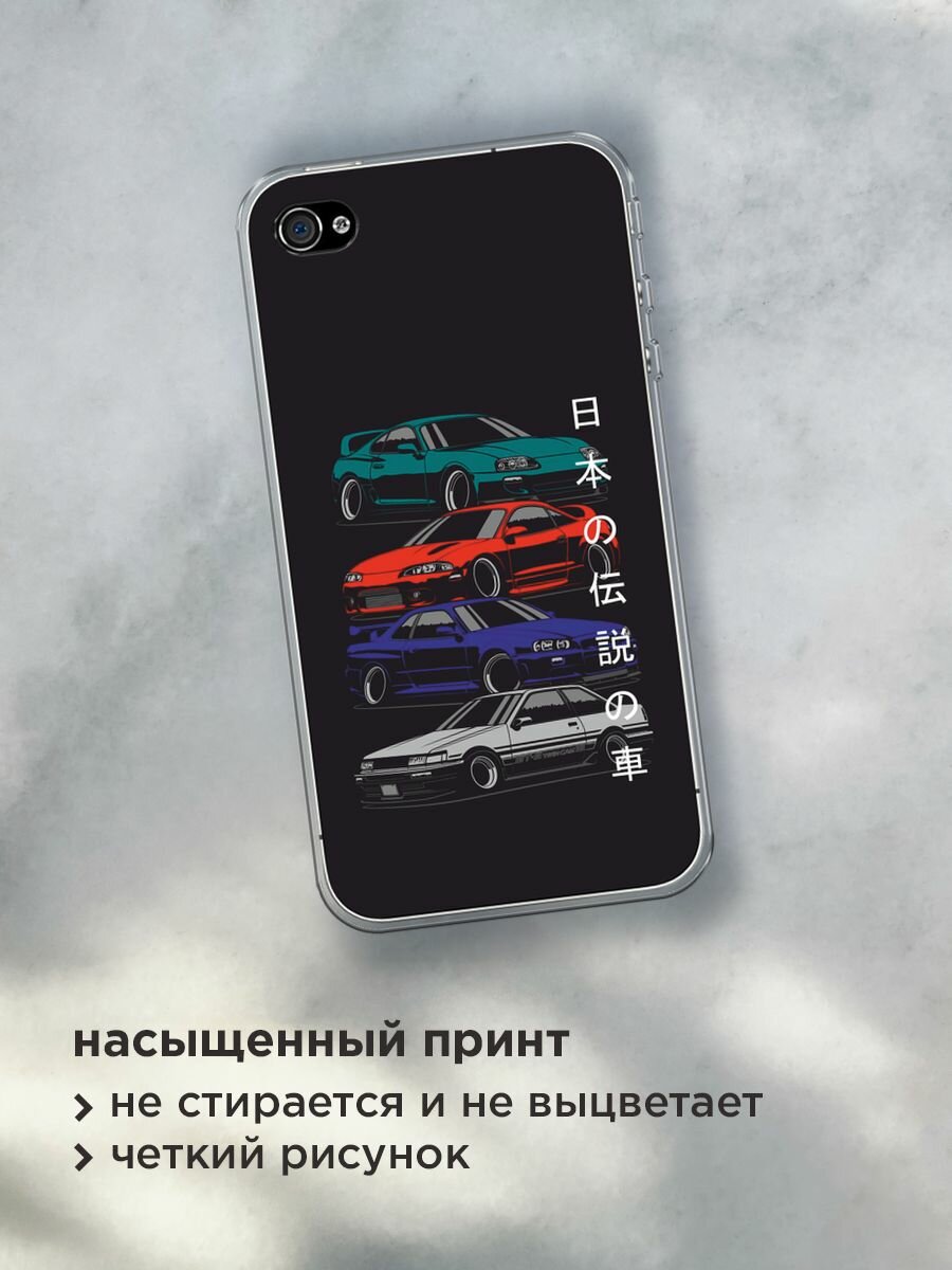 Чехол на Apple iPhone 4/4S / Айфон 4/4S с принтом "JDM Legend cars" — фото 1