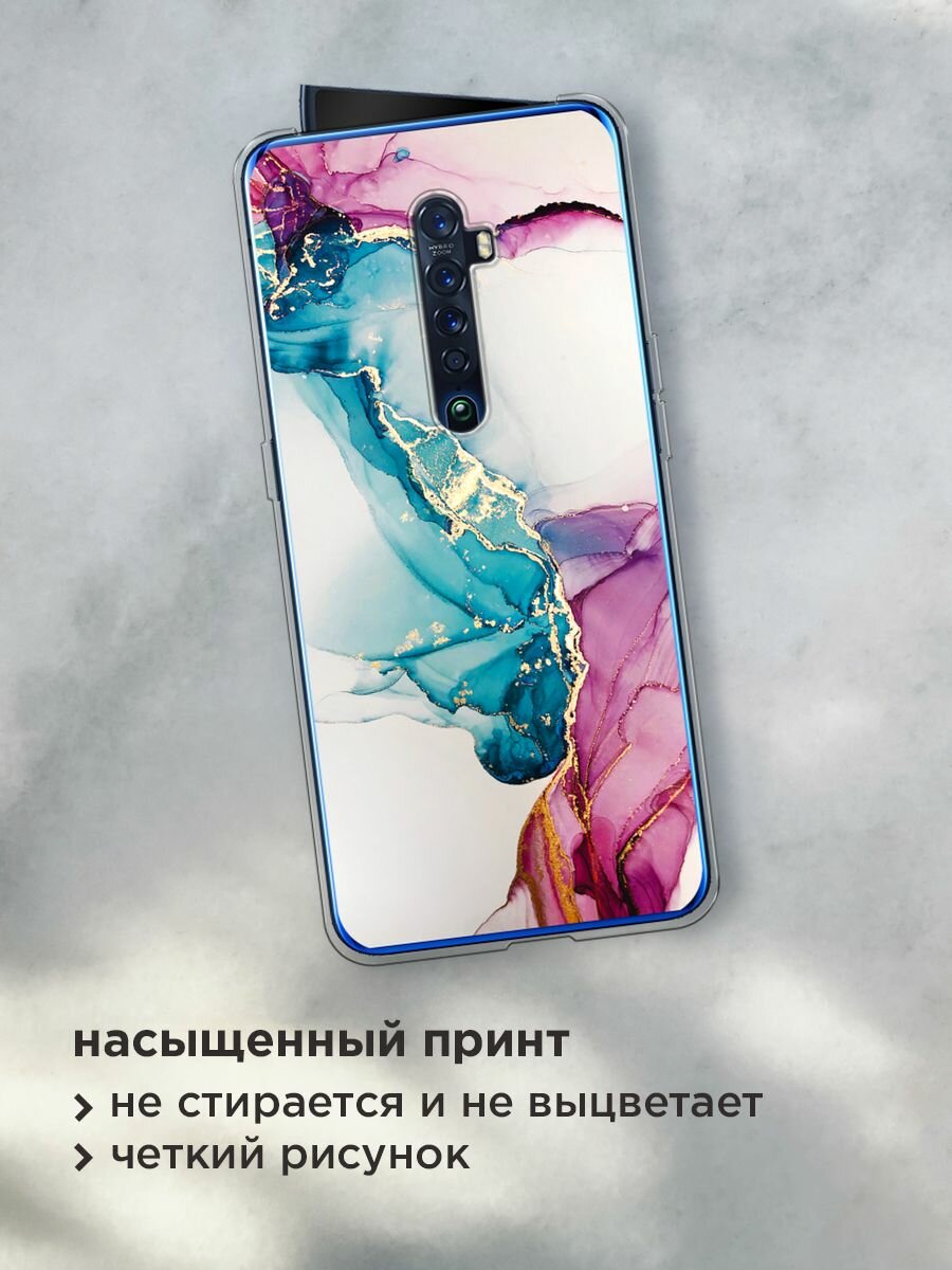 Чехол на Oppo Reno 2 / Оппо Рено 2 с принтом "Розовые разводы рисунок" — фото 1