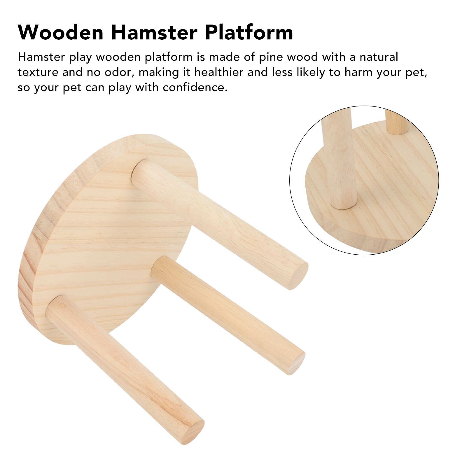 Деревянная платформа для игры в хомяка, круглая платформа для хомяка из соснового дерева для золотого медведя, цветущей ветки, крысы