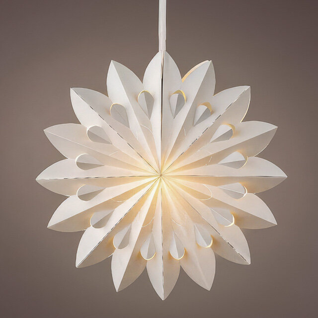 Подвесной светильник из бумаги Eirwen 60 см, теплые белые LED лампы, таймер, IP20, Kaemingk, 488975