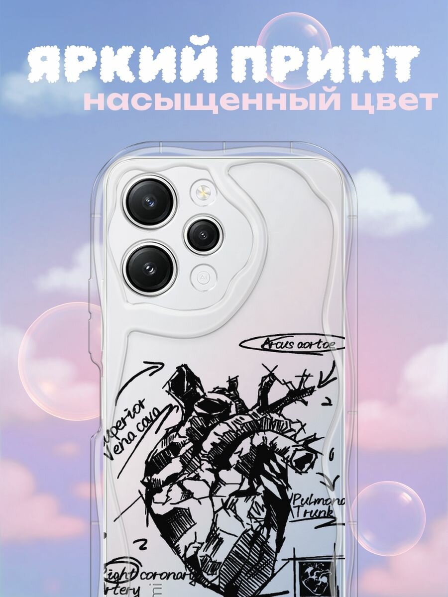 Чехол на Xiaomi Redmi 12 / Редми 12 с принтом "Анатомическое сердце 2" — фото 1