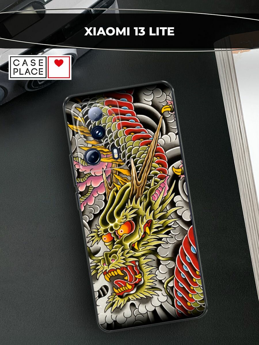 Чехол на Xiaomi 13 Lite / Сяоми 13 Лайт с принтом "Японский дракон"