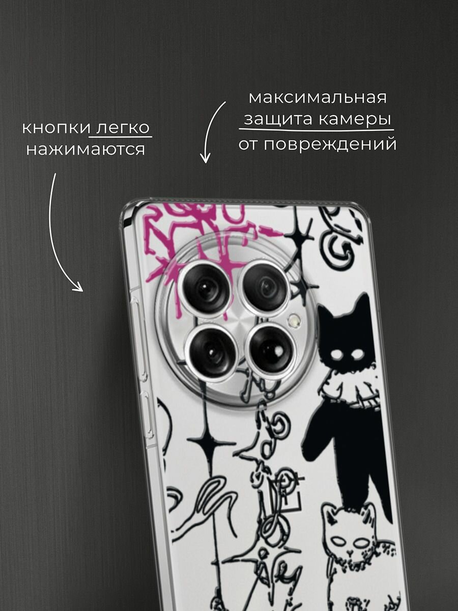 Чехол на OnePlus 13 / Ван Плас 13 с принтом "Готические котики" — фото 1