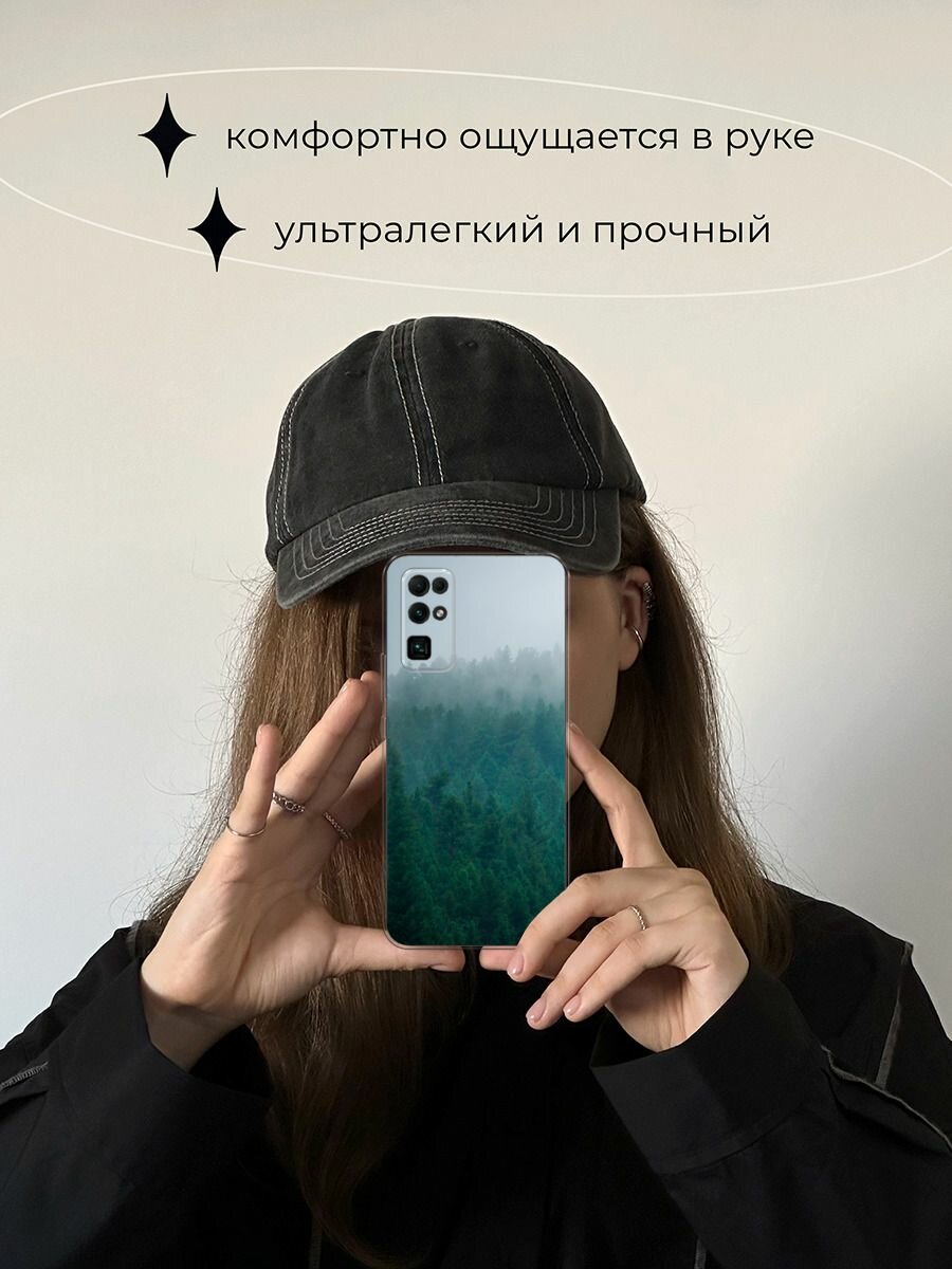Силиконовый чехол на Honor 30 / Хонор 30 с принтом "Лес в облаках" — фото 1
