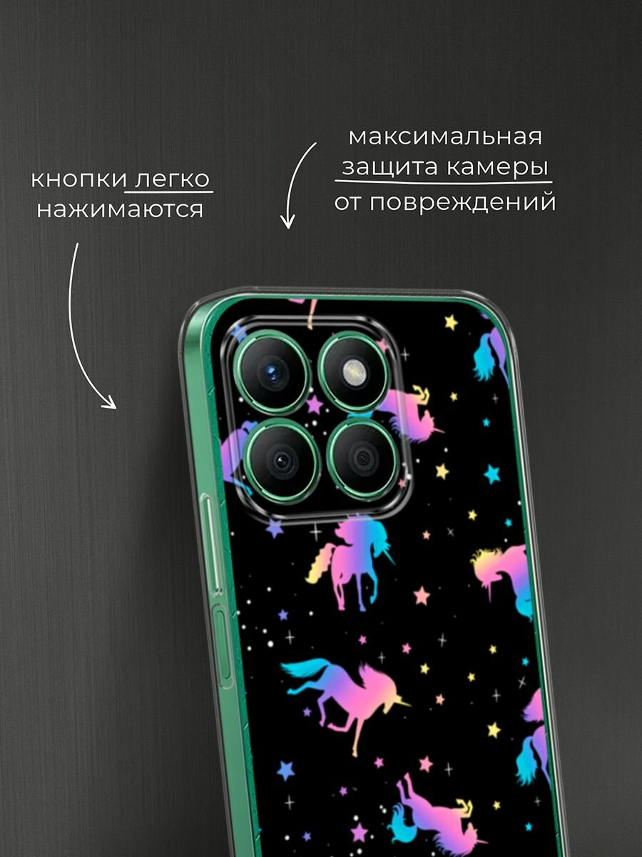 Чехол на Honor X8B / Хонор X8B с принтом "Единороги градиент" — фото 1