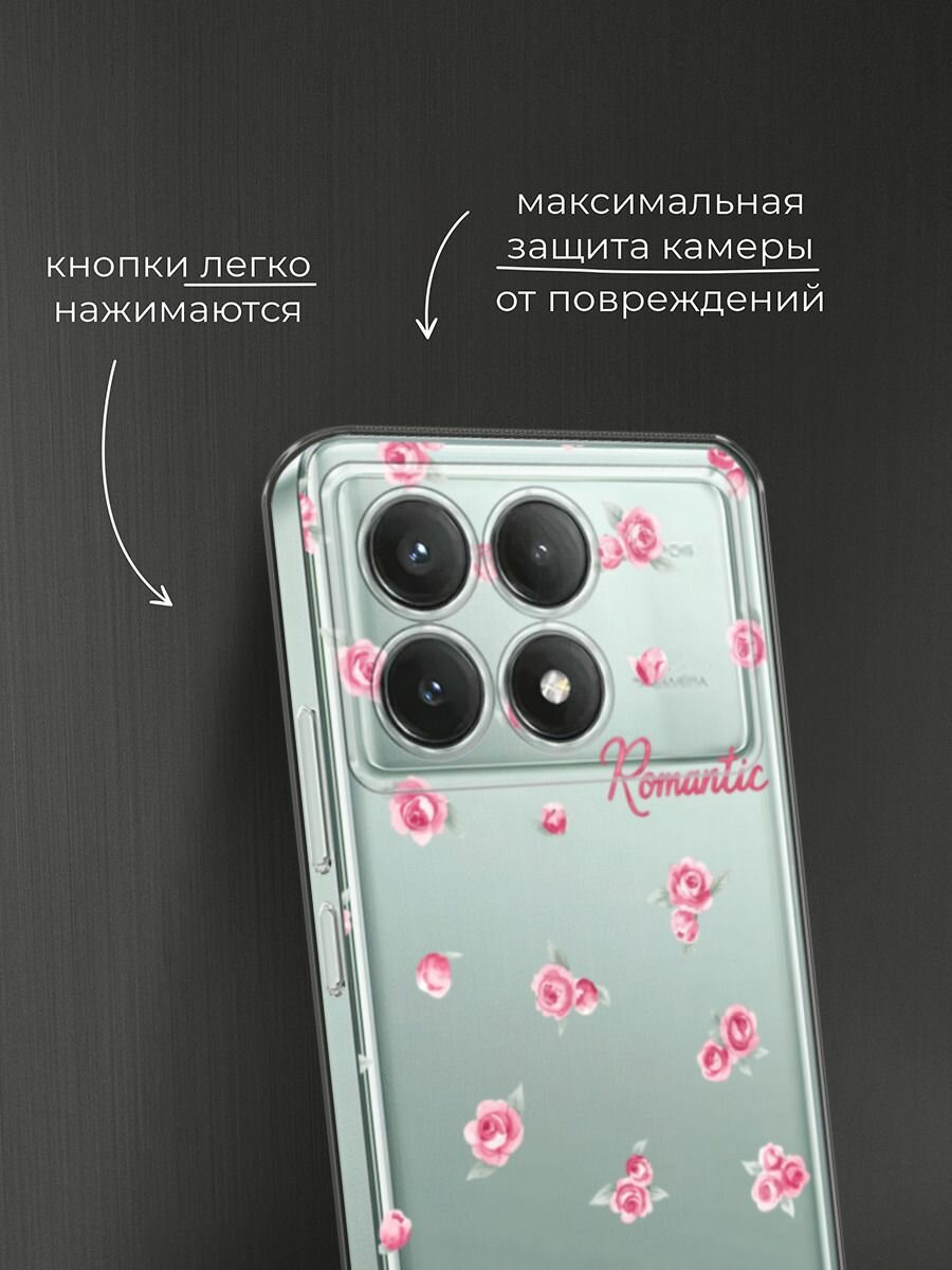 Чехол на Xiaomi Poco X6 PRO 5G / Поко X6 Про 5G с принтом "Romantic 2", прозрачный — фото 1