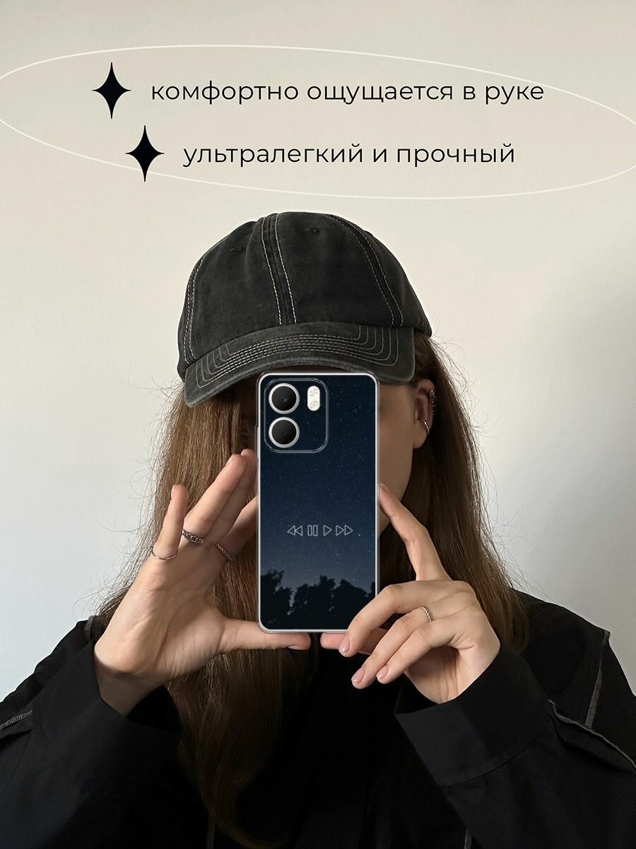 Силиконовый чехол на Oppo A5x / Оппо А5x с принтом "Космическая музыка" — фото 1