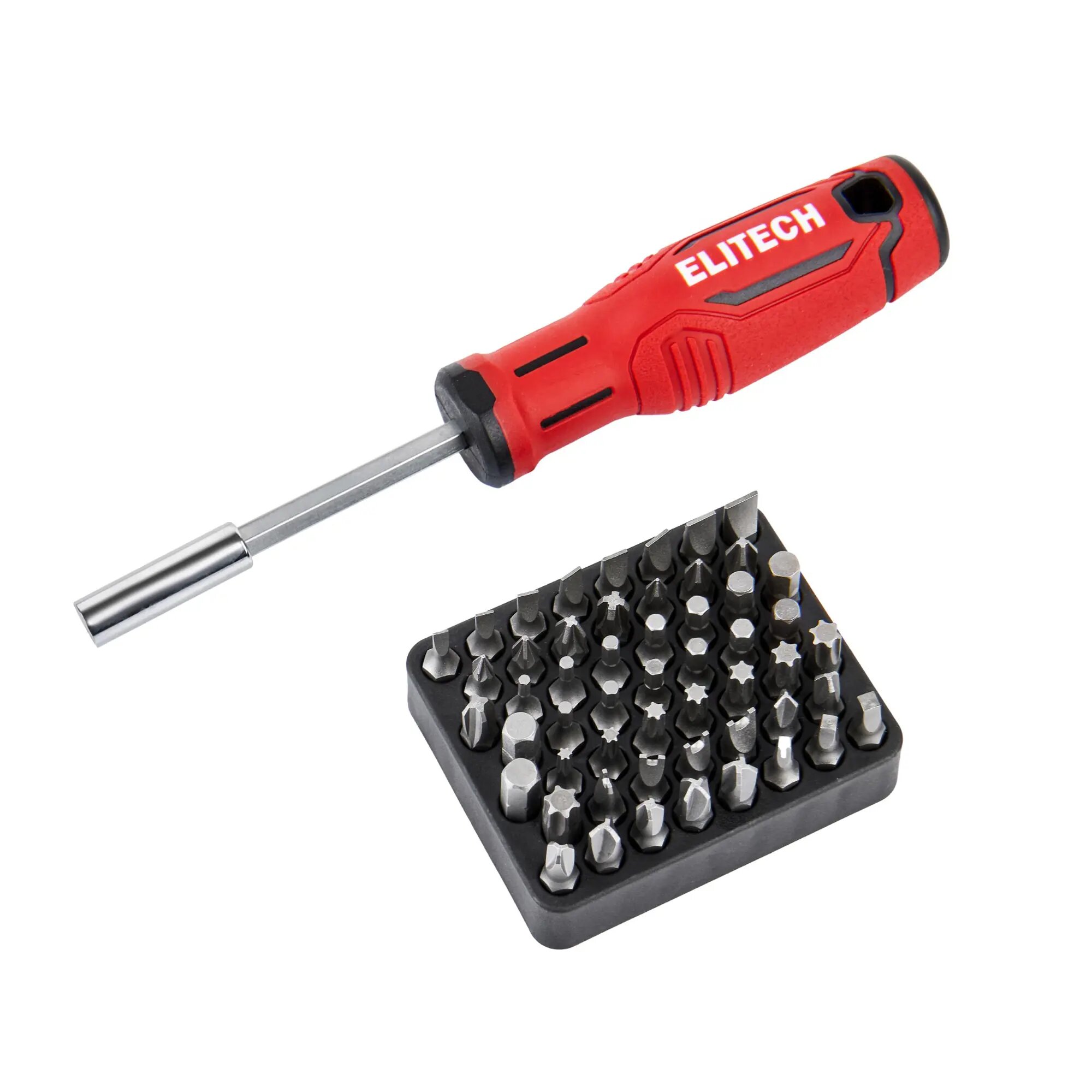 Elitech 290001 Отвертка с набором бит 54 предмета для ремонта бытовых устройств
