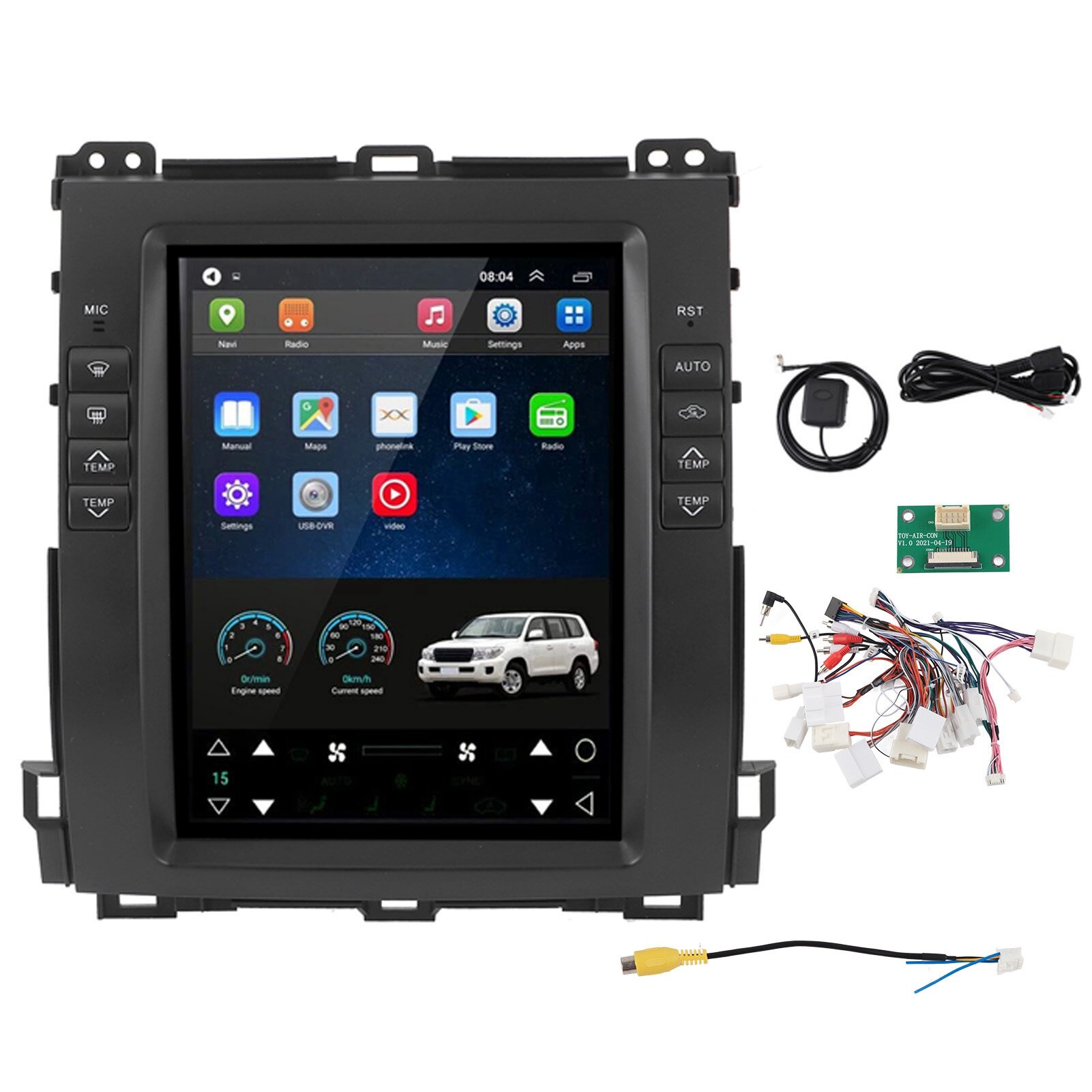 10.4in Navigation Display Bluetooth Audio Video Player for Android Fit Prado 2002‑2009