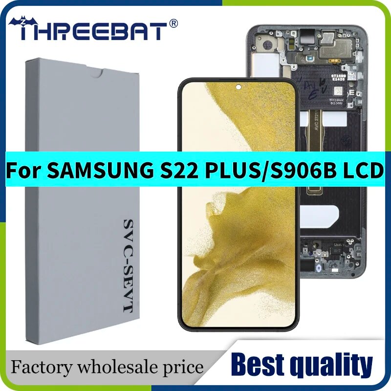 Динамический AMOLED 2X дисплей для Samsung S22 Plus, модель SM-S906B, SM-S906B/DS, US Green Frame