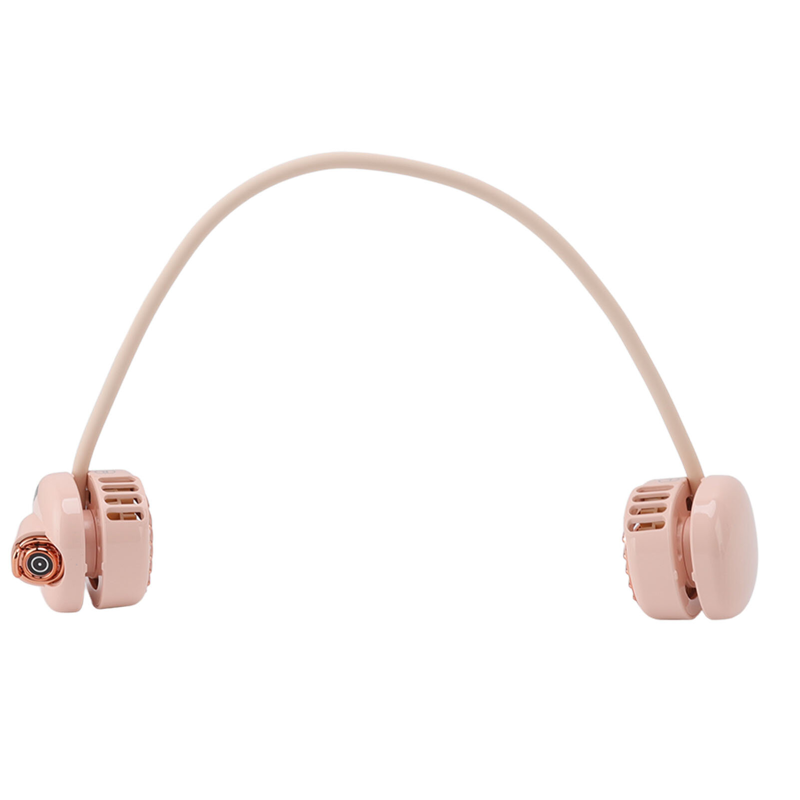 Вентилятор для зарядки через USB Двойные вентиляторы Hands Free Super Airflow Light Складной портативный вентилятор для шеи для путешествий За покупками на открытом воздухе Розовый