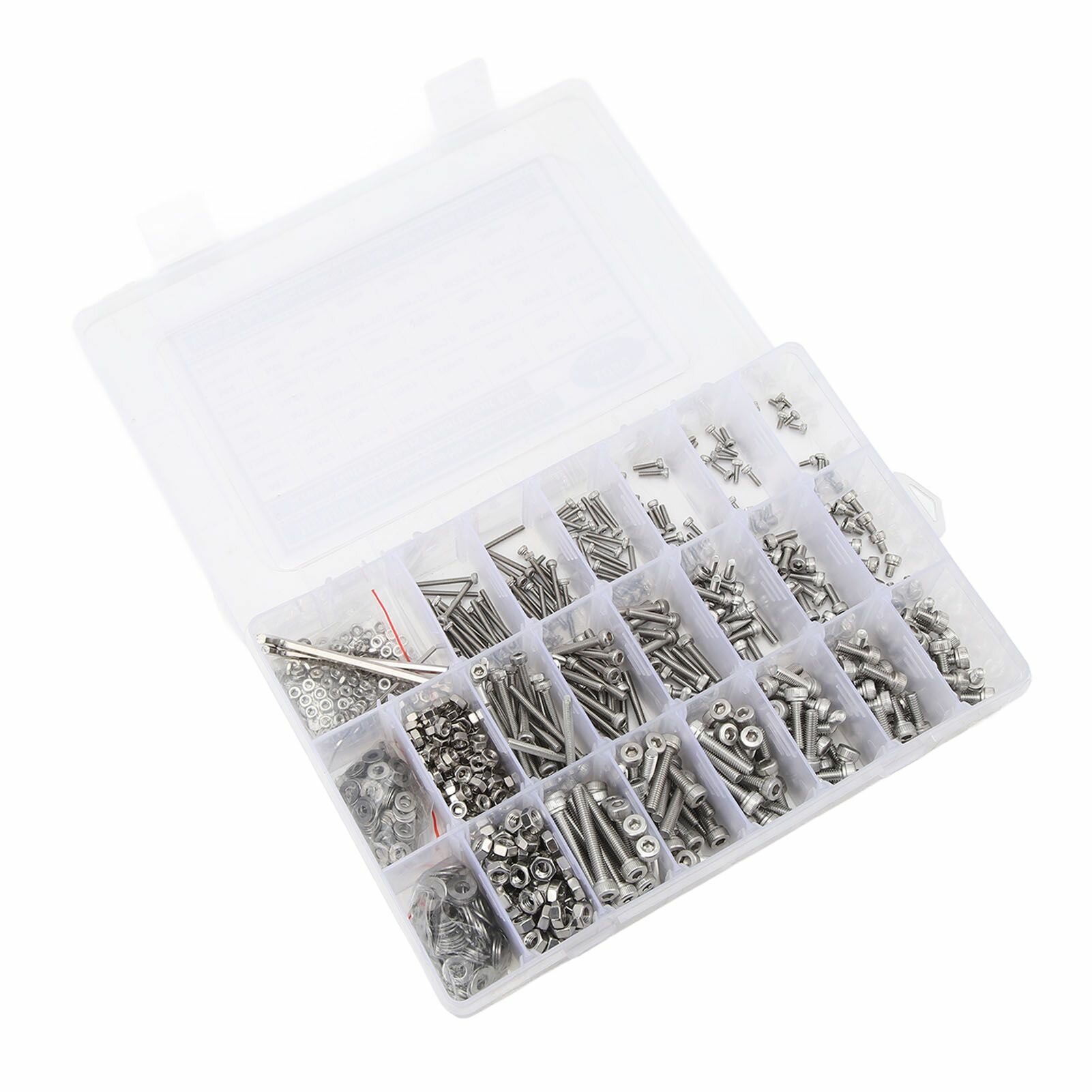 Набор винтов с шестигранной головкой из нержавеющей стали 304, 1080 штук, набор болтов, гаек и шестигранного ключа